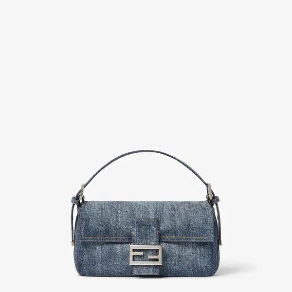 Fendi Baguette® 26424 Light Blue Denim Bag - [blue]